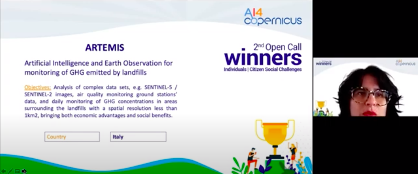 ARTEMIS – Artificial Intelligence and Earth Observation for monitoring of GHG emitted by ...