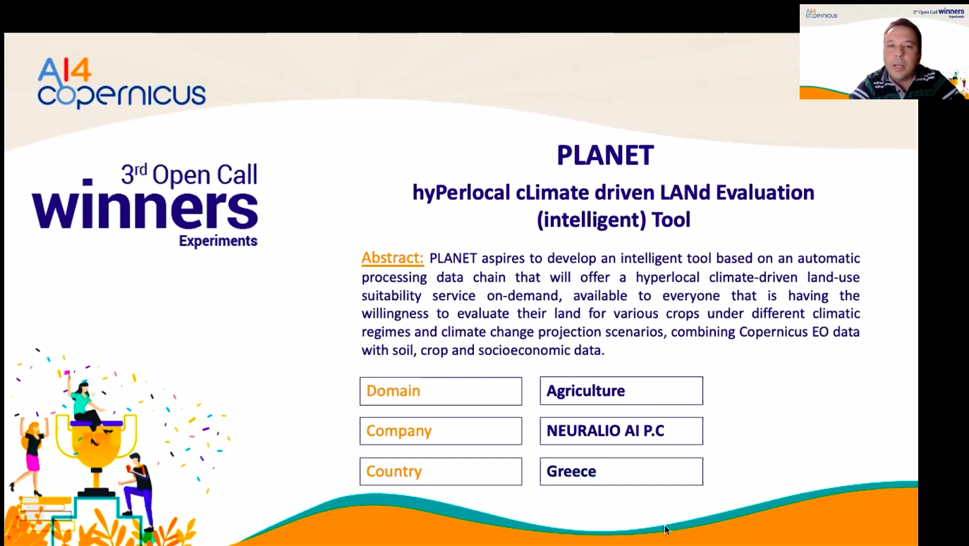 PLANET – hyPerlocal cLimate driven LANd Evaluation (intelligent) Tool-AI4Copernicus